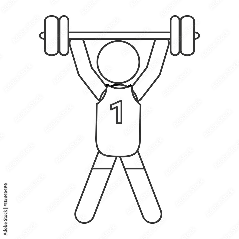 simple flat design weight lifting pictogram icon vector illustration ...