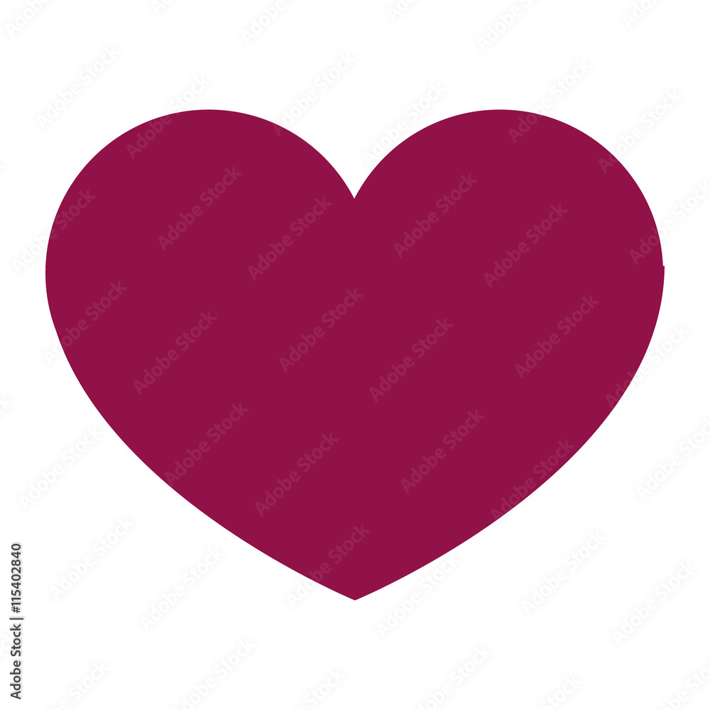 flat design purple heart icon vector illustration Stock Vector | Adobe ...