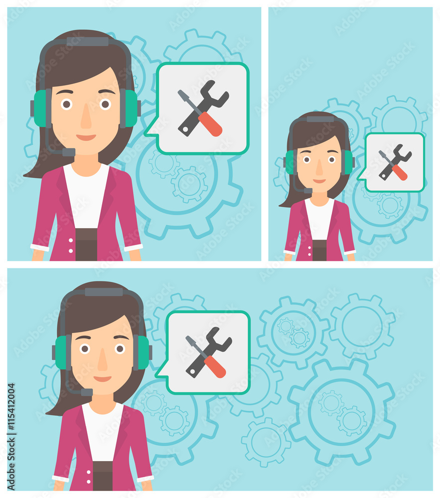 Technical support operator vector illustration. Stock Vector | Adobe Stock