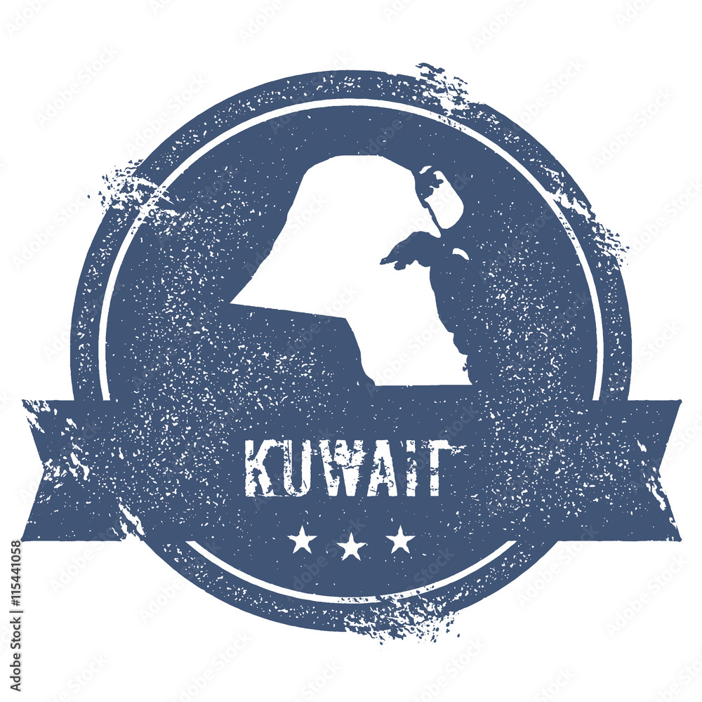 Kuwait mark. Travel rubber stamp with the name and map of Kuwait ...
