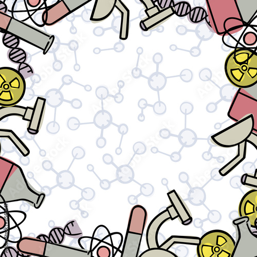 Science template. Chemistry vector. School and university frame ...