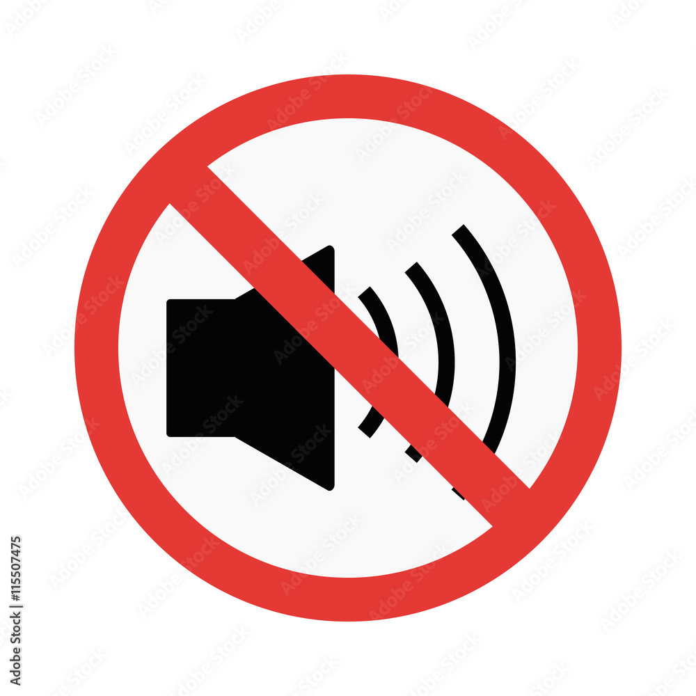 Prohibition music or talk sign vector illustration. Warning danger ...