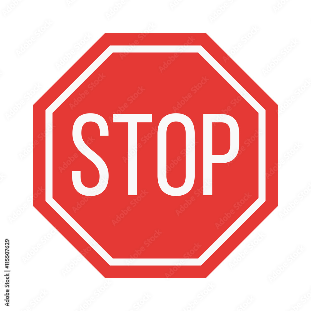 Prohibition stop sign vector illustration. Warning danger symbol ...