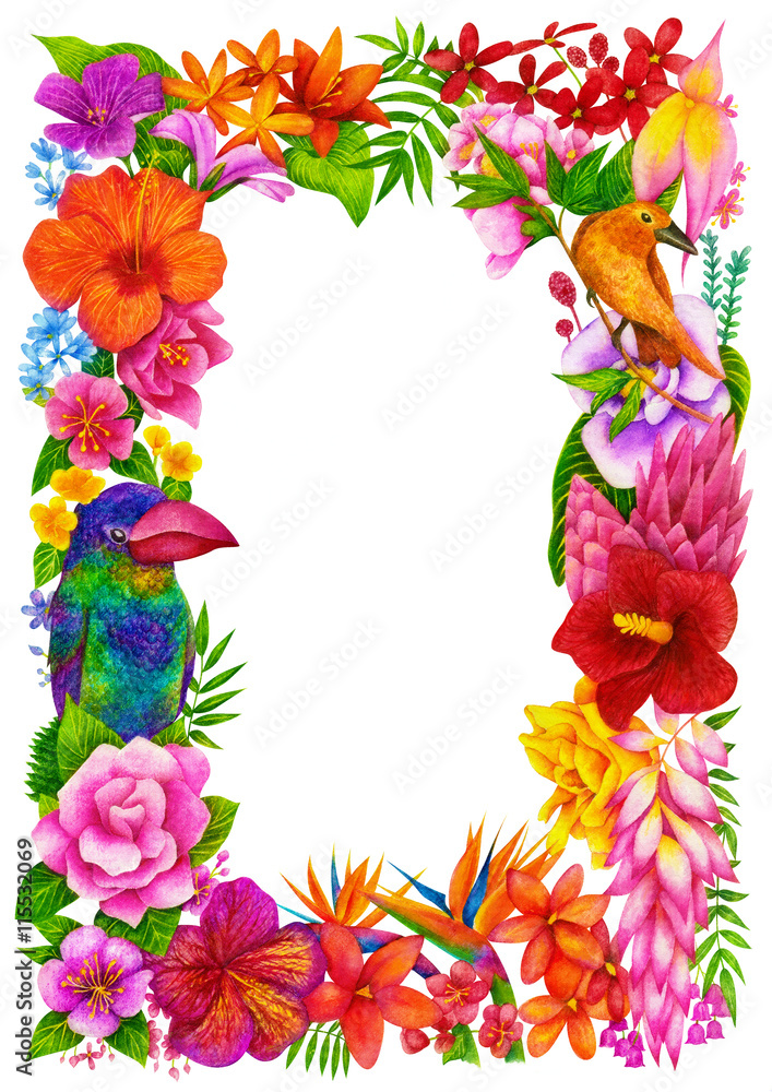 Tropical Frame, Certificate or Diploma of completion (design template ...