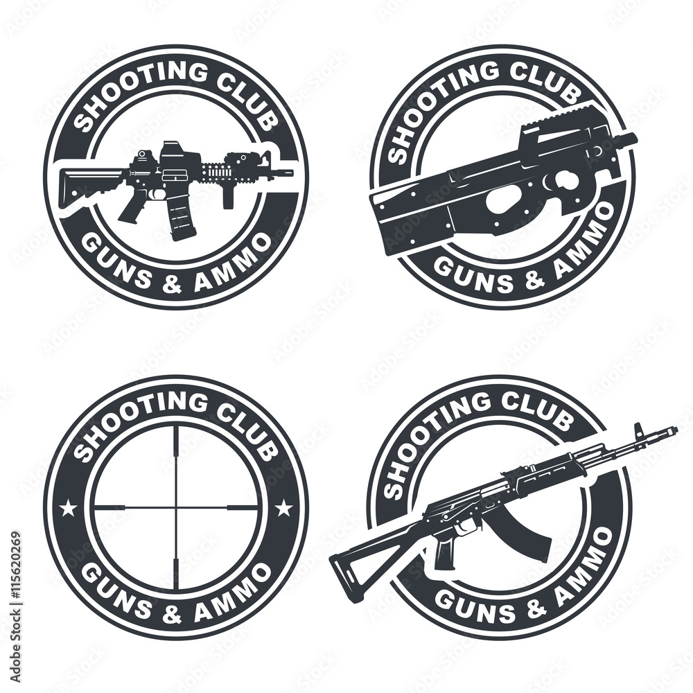 weapon rifle emblem 2 Stock Vector | Adobe Stock