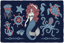 Vintage Mermaid Nautical Illustrati Free Stock Photo - Public Domain ...