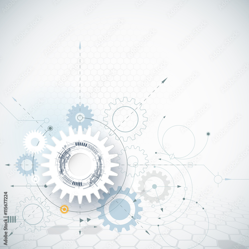 Abstract hi-tech, engineering, machine, technology concept. Vector ...