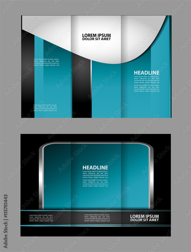 Professional business three fold flyer template, corporate brochure or cover design, can be use ...