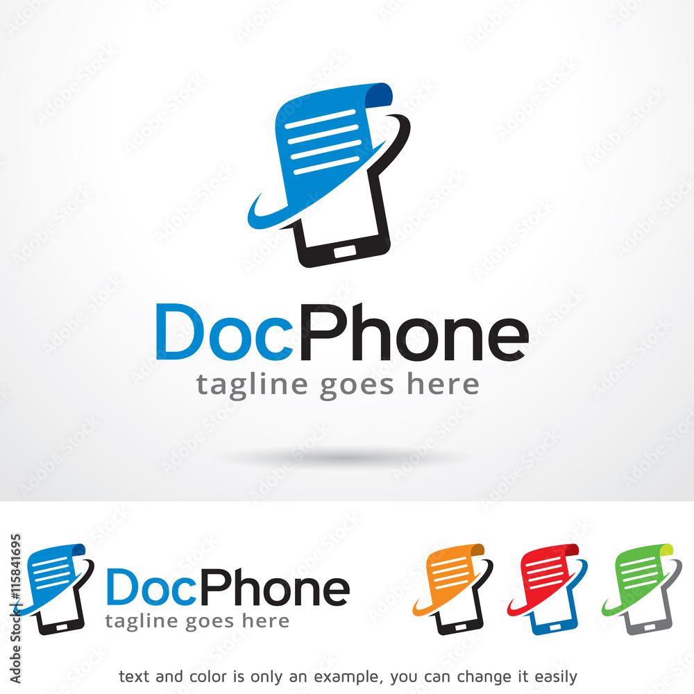 Doc Phone Logo Template Design Vector の Stock ベクター | Adobe Stock