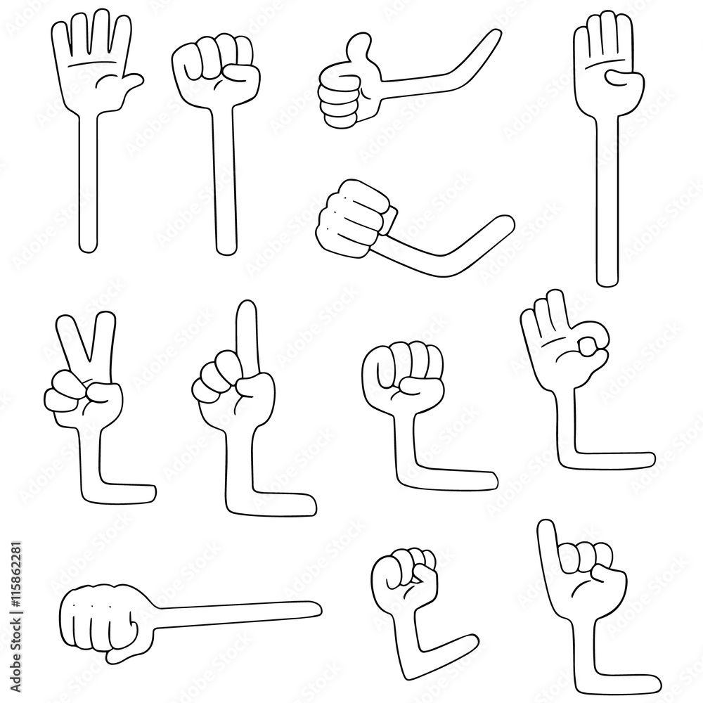 vector set of cartoon arm Stock Vector | Adobe Stock