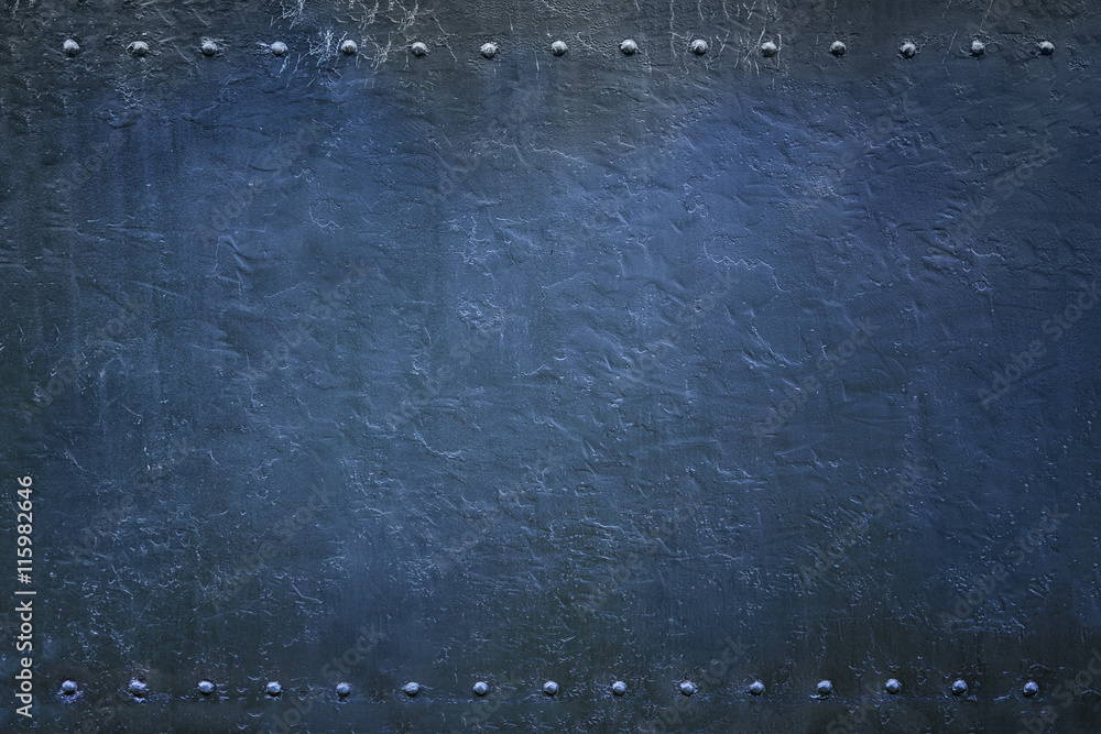 Riveted military or industrial plate. Metal background. Stock Photo ...