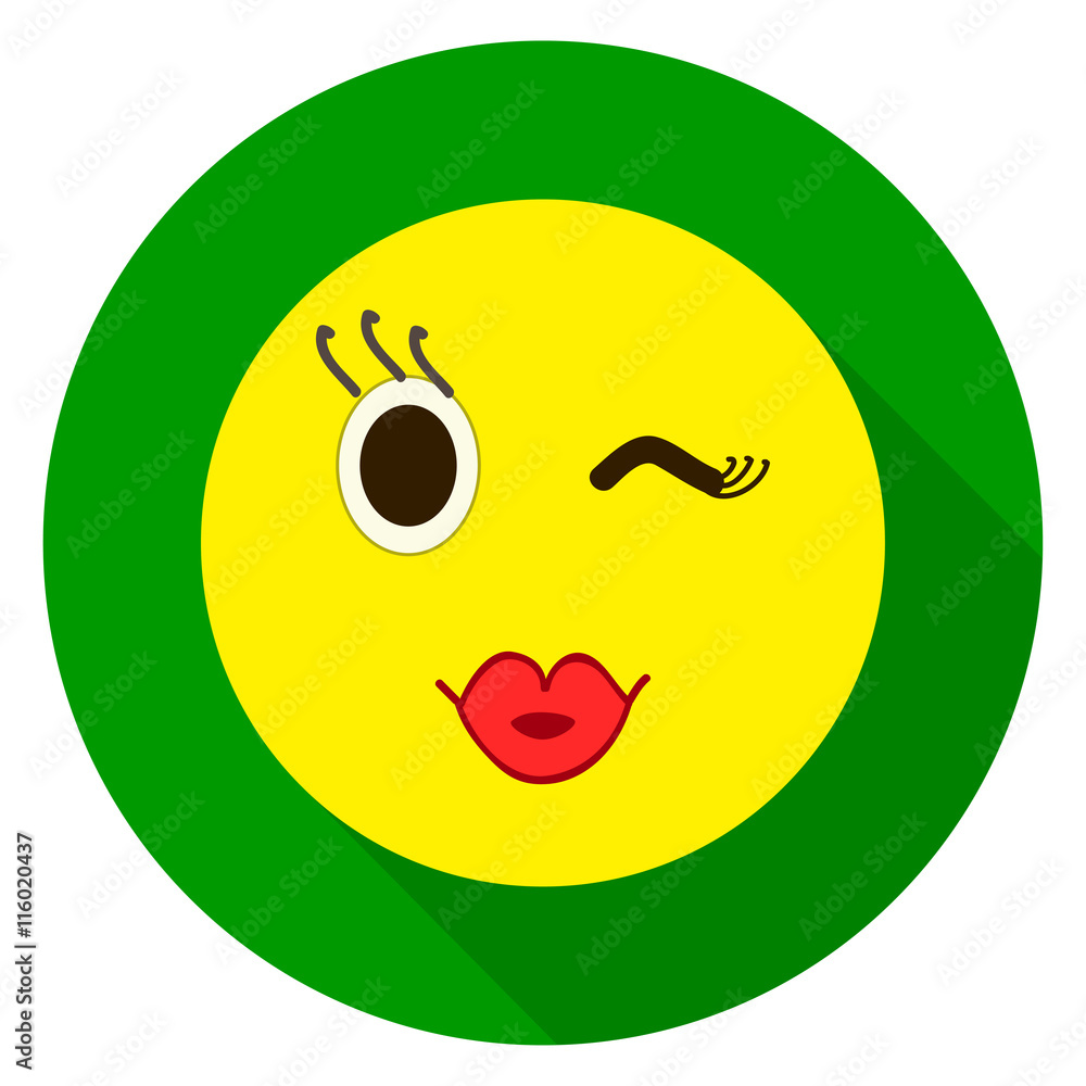 Emoticon kiss face. Kiss emoji. Isolated vector illustration on white ...