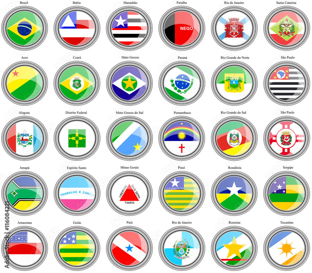 Flags of the Brazilian states Stock Vector | Adobe Stock