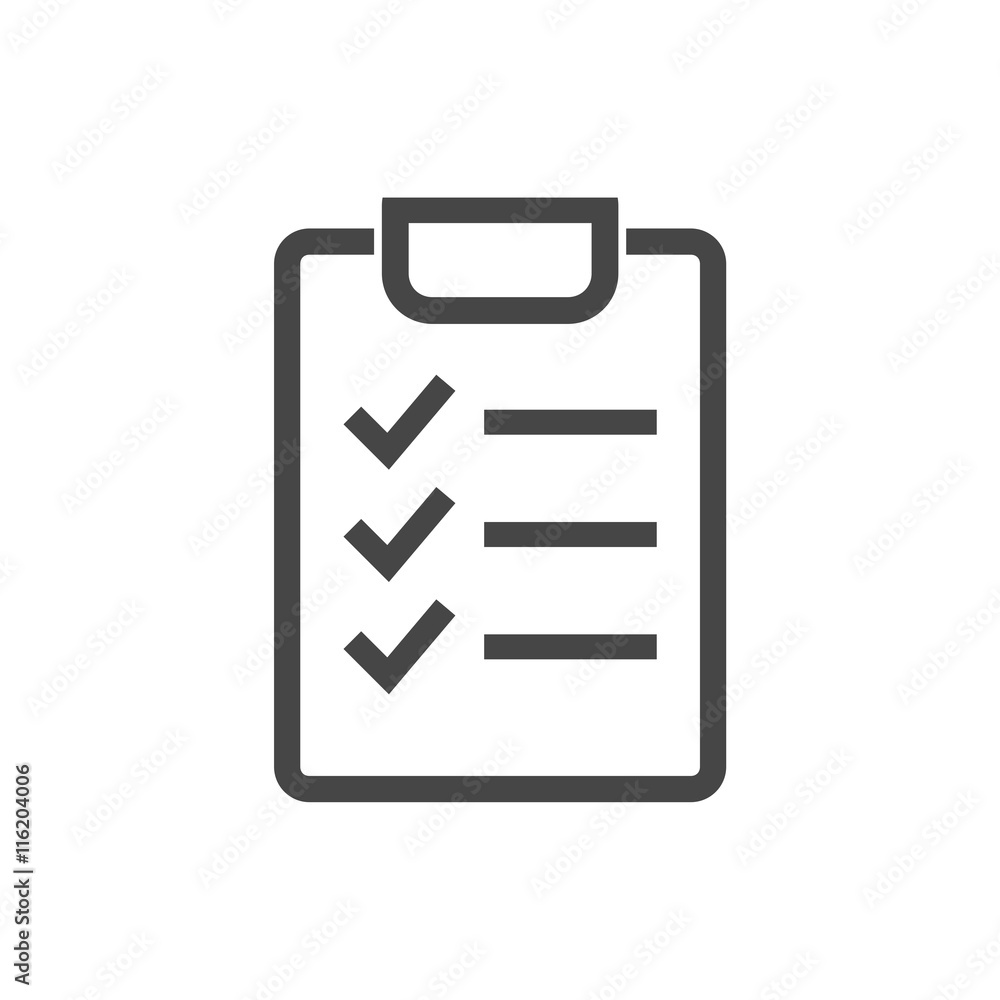 Check List isolated flat linear icon Stock Vector | Adobe Stock