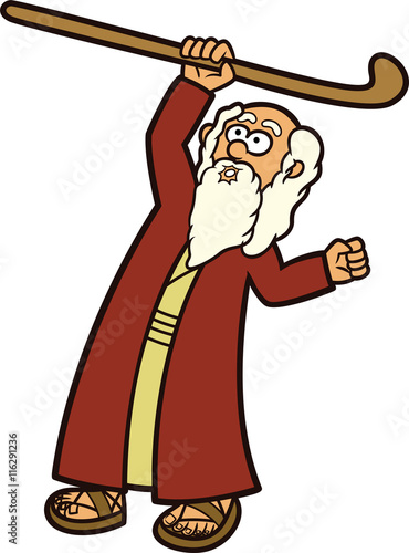 Moses The Prophet and His Staff Cartoon Illustration Stock Vector ...