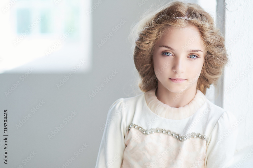 Portrait of cute blue eyes teenager girl. Stock Photo | Adobe Stock