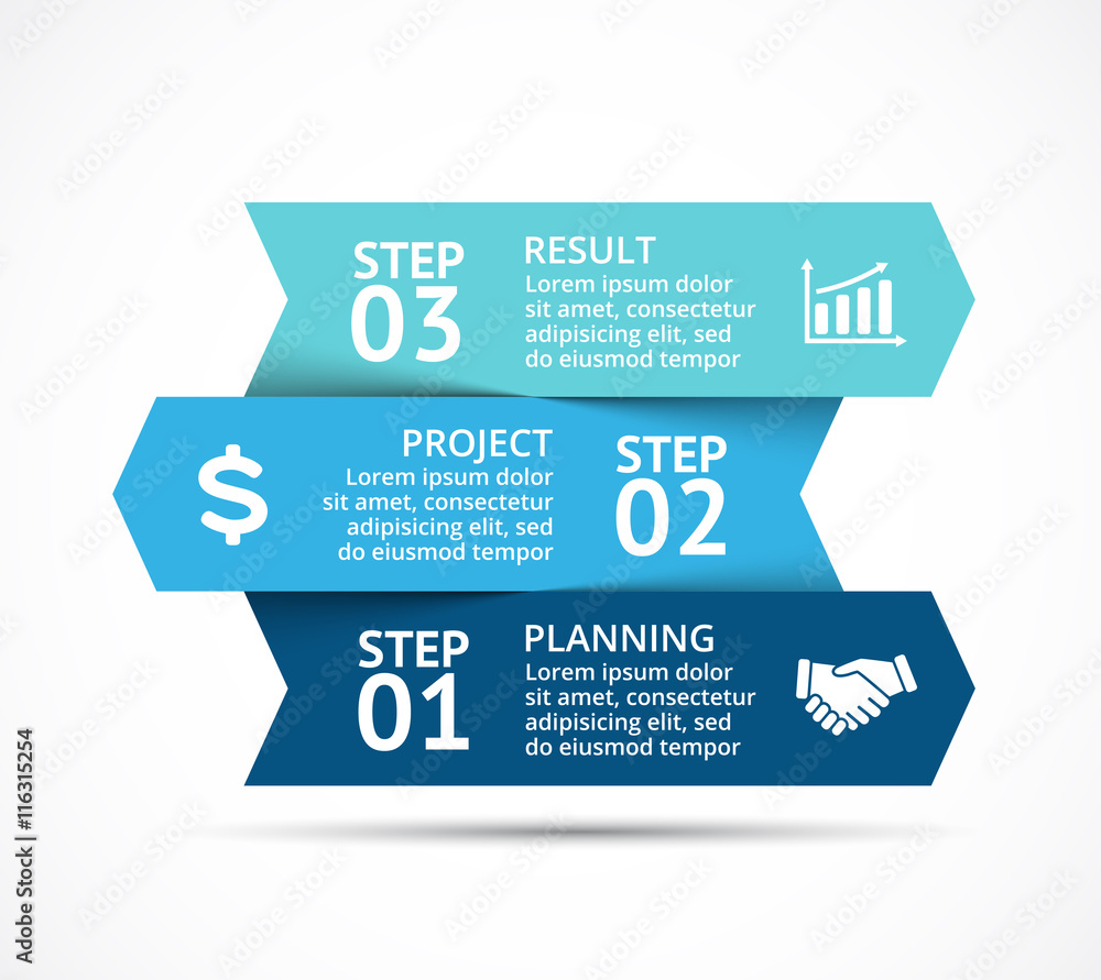 Vector arrows infographic, diagram chart, graph presentation. Business concept with 3 options ...