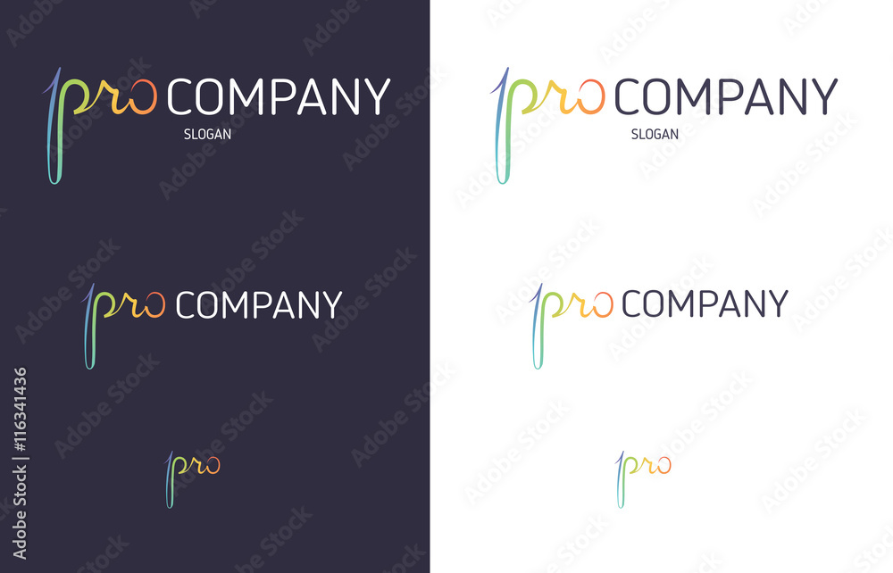 Pro first nomber lat logo Stock Vector | Adobe Stock