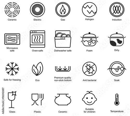 Symbols of food grade metal indicate properties and destination of a ...