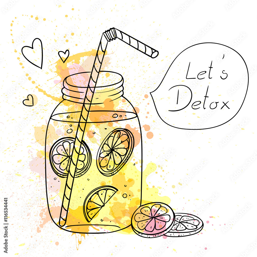 Vector Illustration of a Hand Drawn Healthy Lifestyle Detox Design ...
