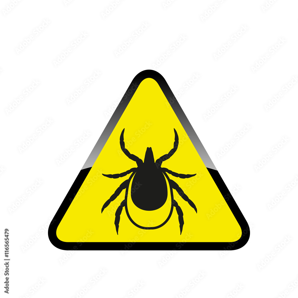 Ticks stop sign. Mite warning sign. Encephalitis parasite icon. Stock ...