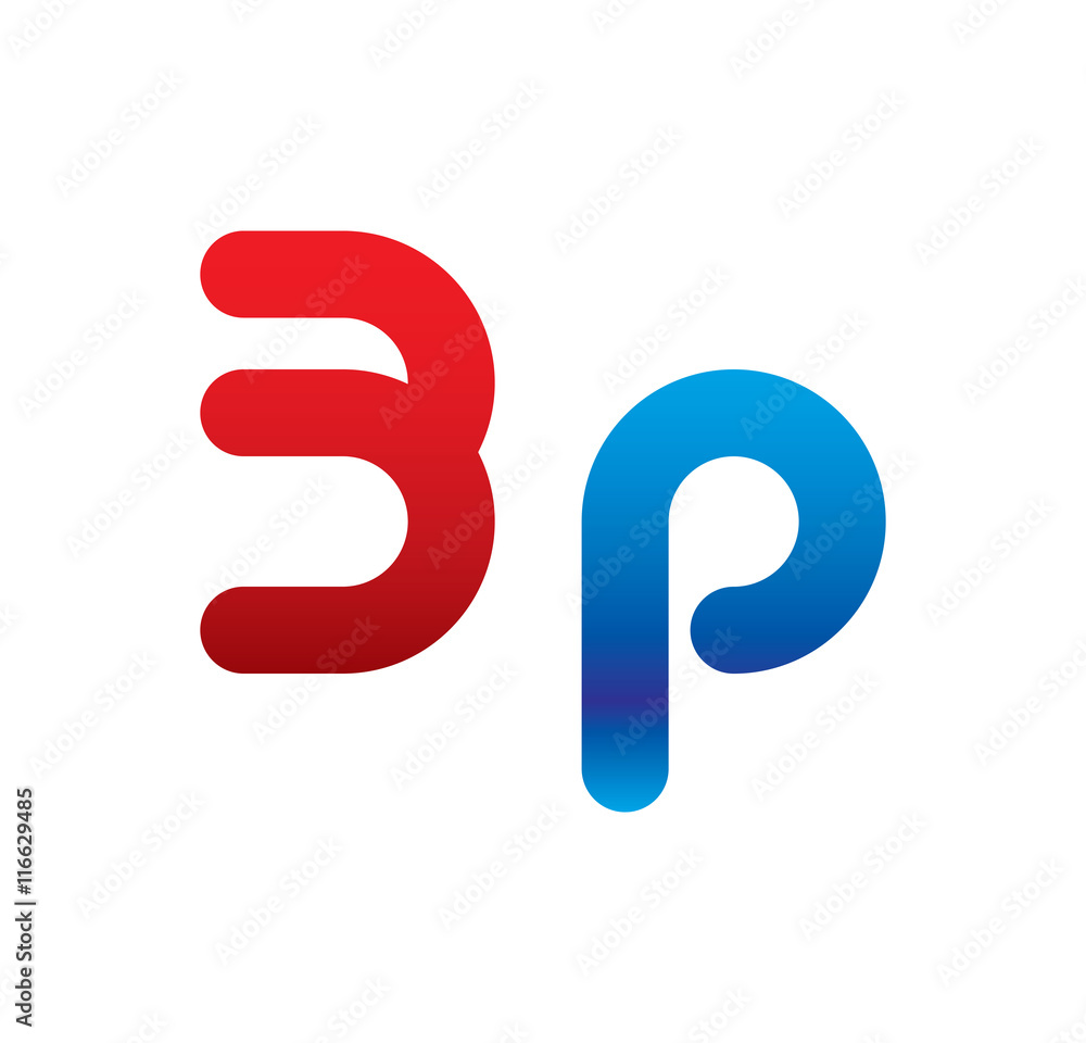 3p logo initial blue and red Stock Vector | Adobe Stock