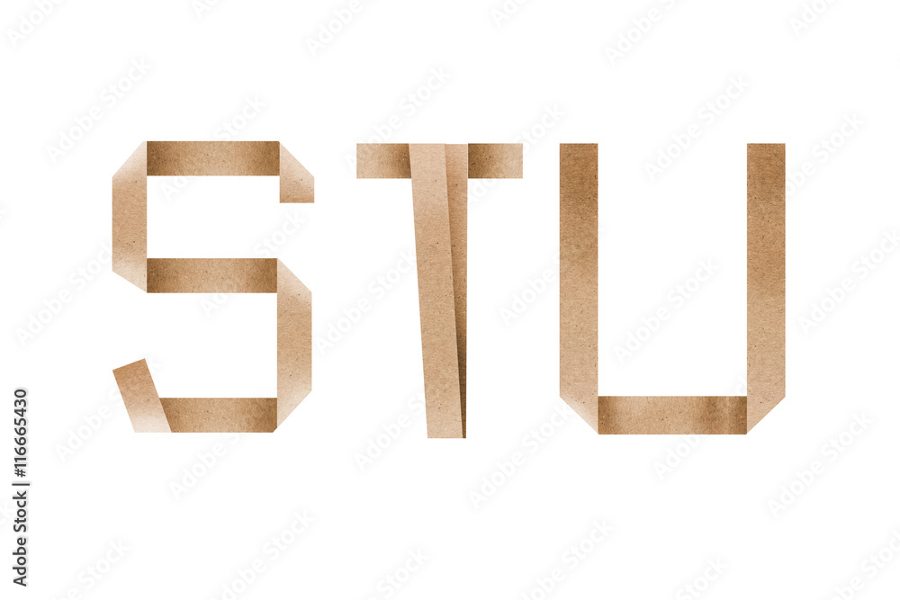 Origami alphabet letters stu Stock Illustration | Adobe Stock