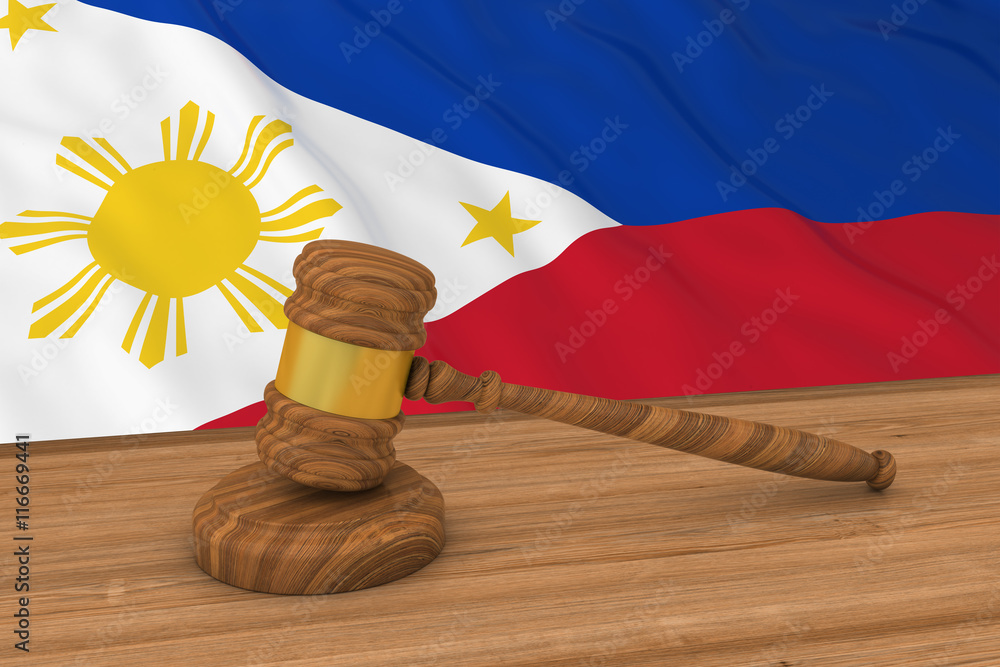 Filipino Law Concept - Flag of Philippines Behind Judge's Gavel 3D ...