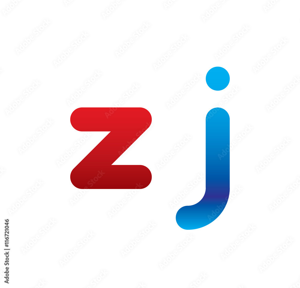 zj logo initial blue and red Stock Vector | Adobe Stock