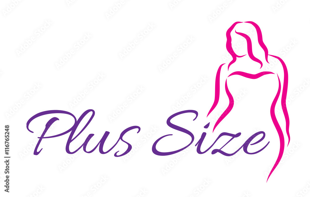 Logo plus size woman. Curvy woman symbol, logo. Vector illustration ...