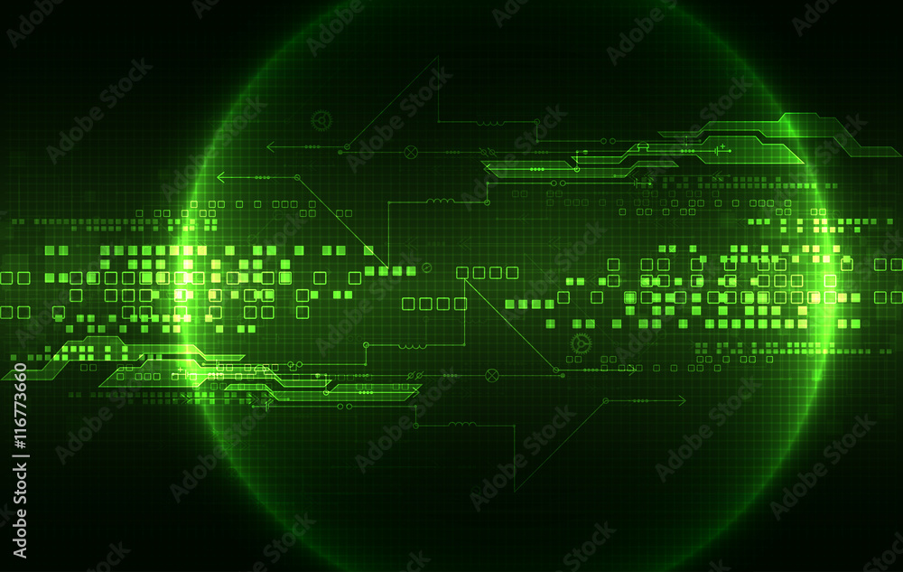 Abstract green digital communication technology background. Stock ...