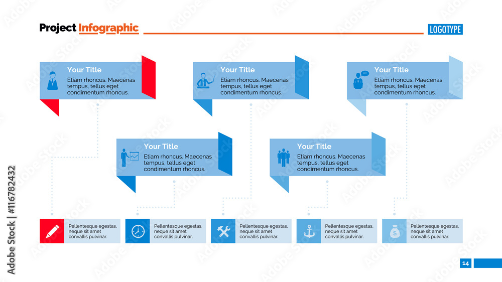 Workflow Diagram Slide Template Stock Vector | Adobe Stock