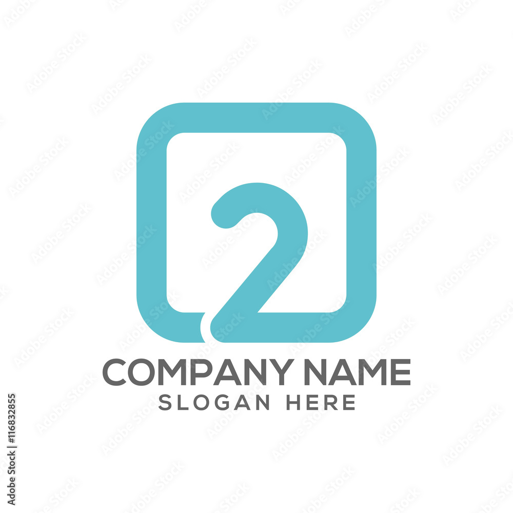 Number 2 icon logo vector Stock Vector | Adobe Stock
