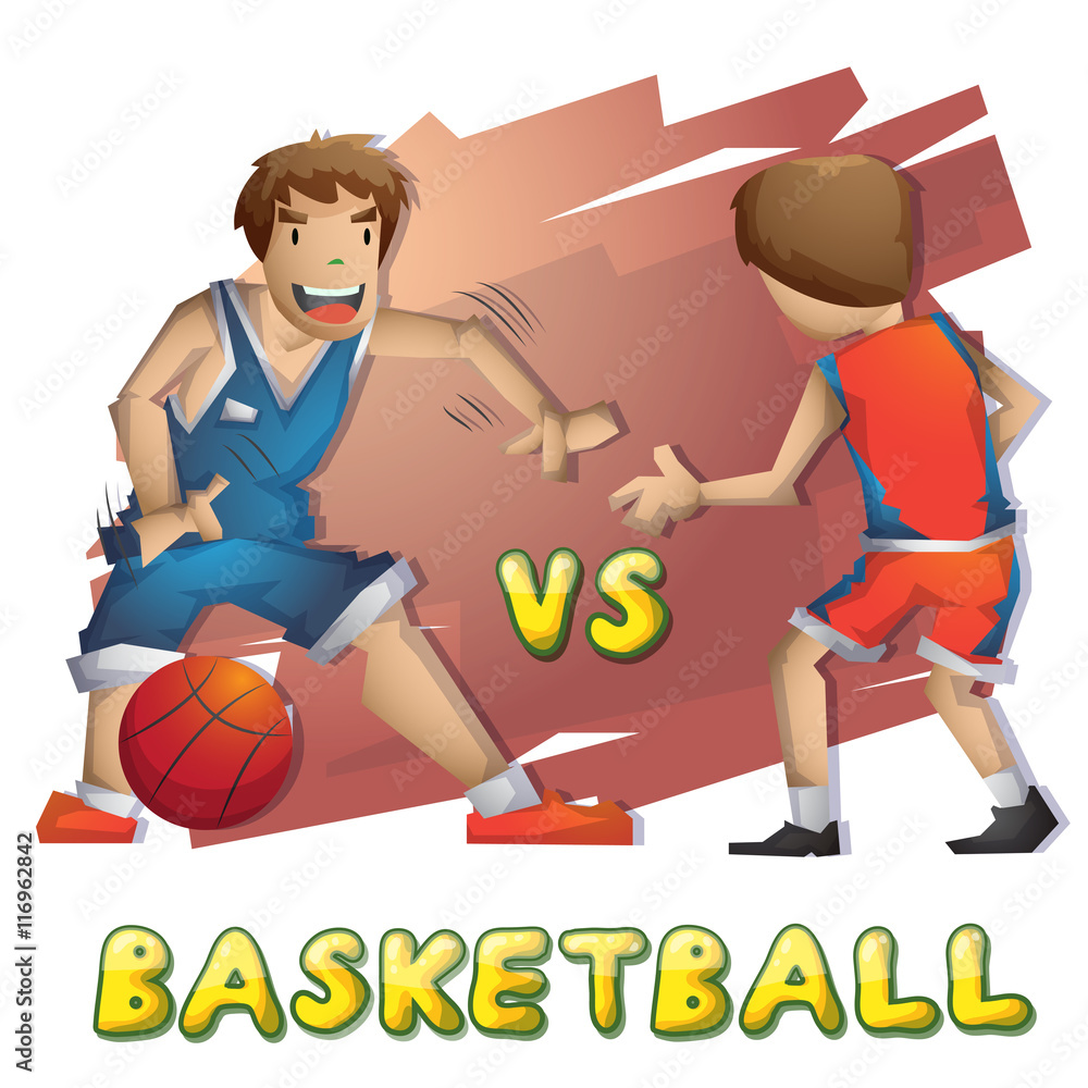 Cartoon vector basketball Olympic sport with separated layers for game ...