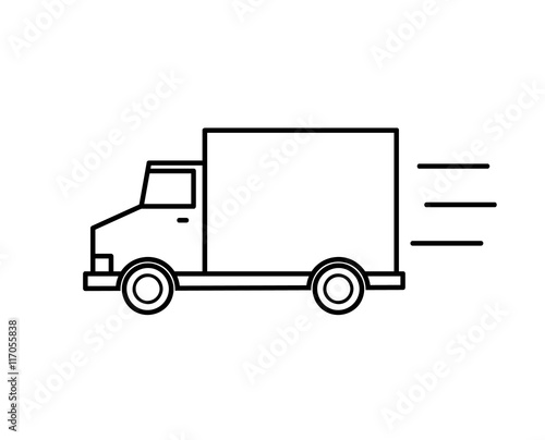 Delivery Van Doodle Line Art. A hand drawn vector illustration of a ...