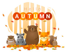 Autumn Racoon Fall Poster Free Stock Photo - Public Domain Pictures