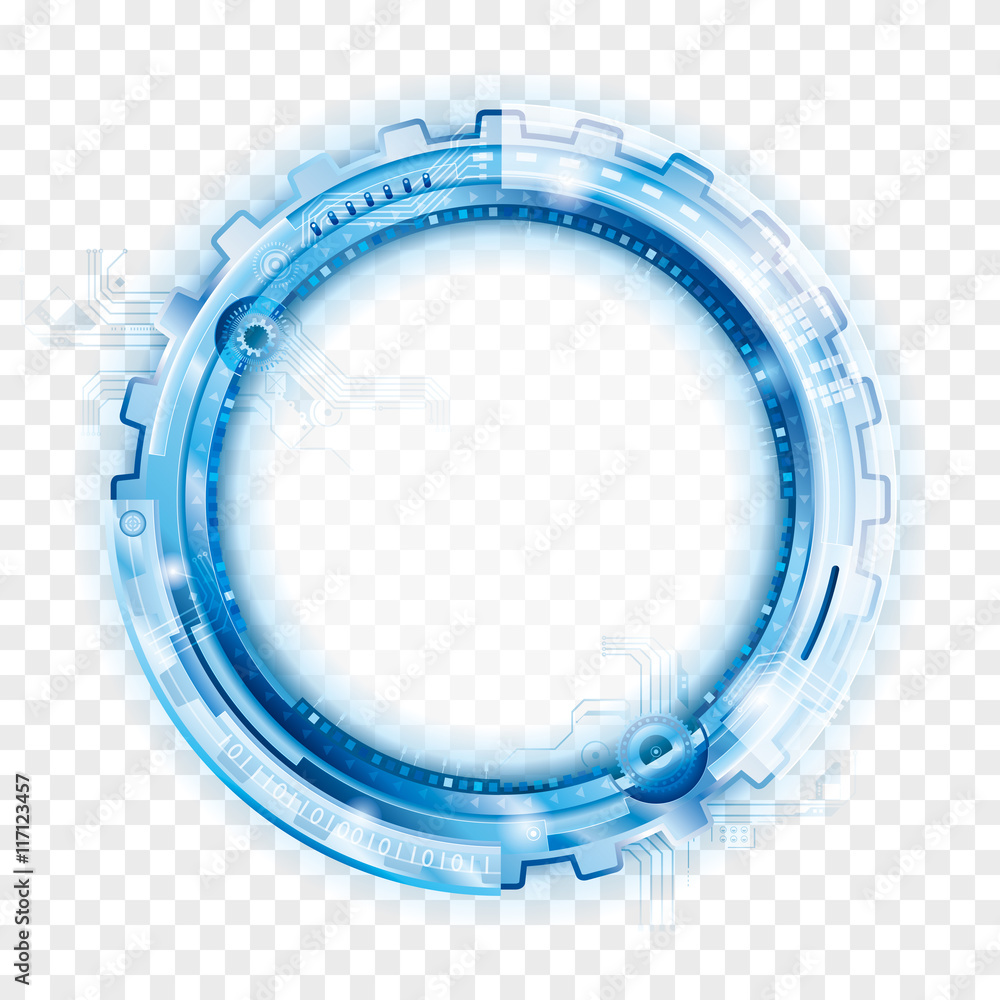Transparent circular technology frame abstract background. Stock Vector ...