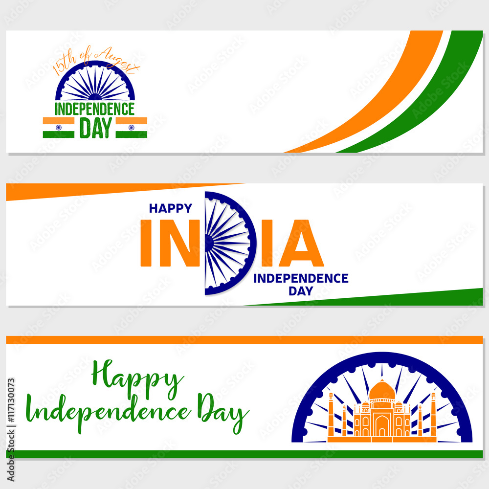 Indian independence day greeting card, poster, flyer. Patriotic banner ...