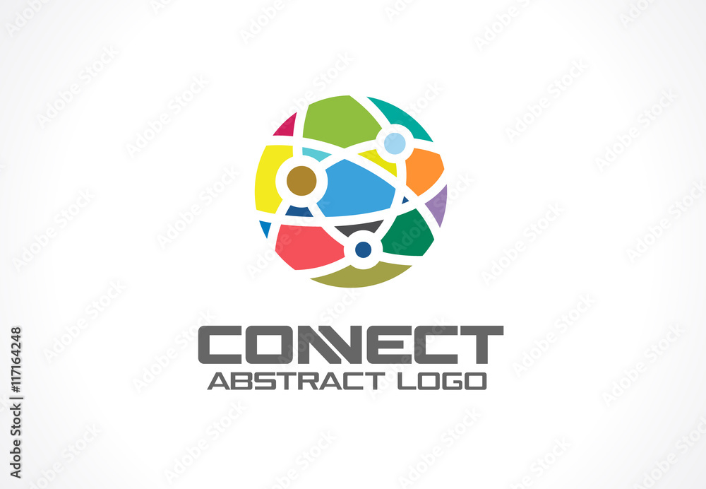Network, social media and internet connect logotype idea. World ...