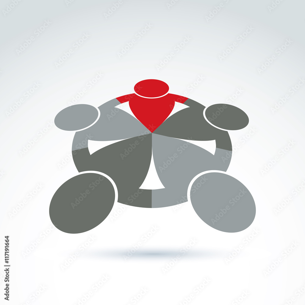 Vector illustration of silhouettes of people standing in circle Stock ...