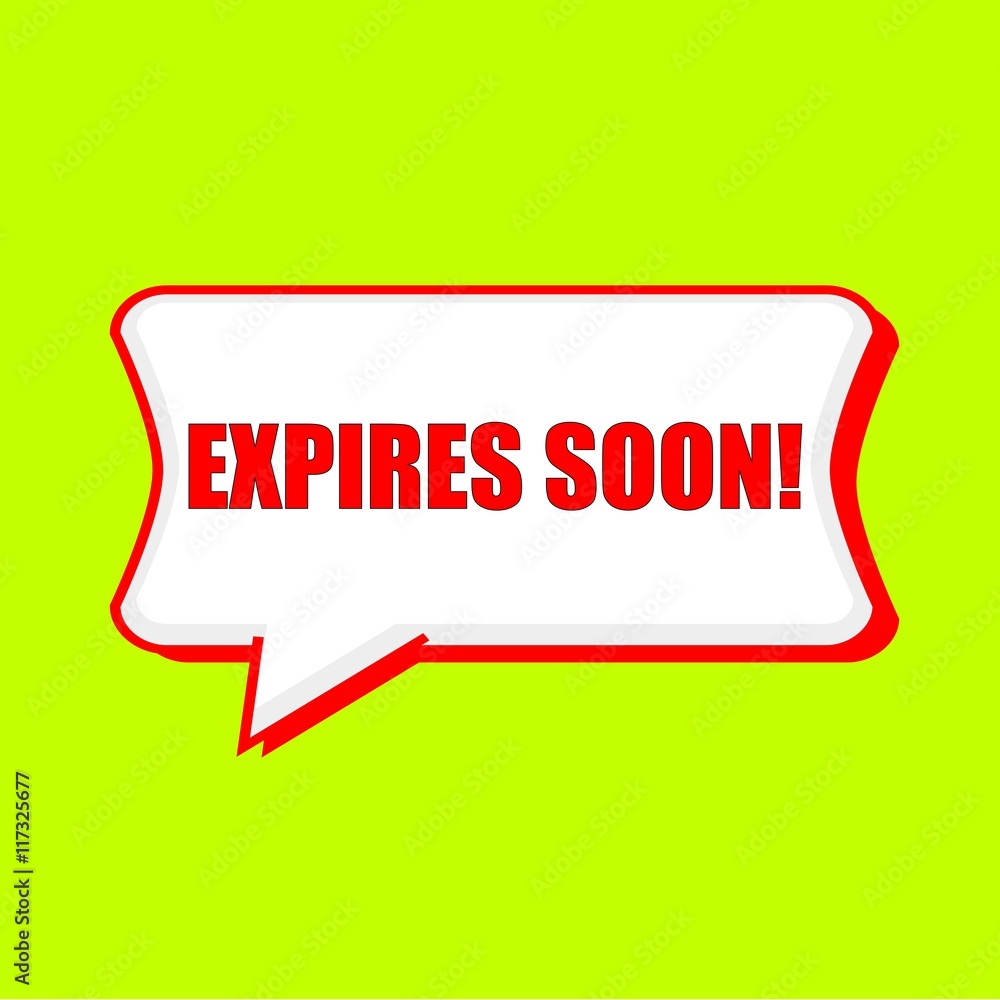 expires soon red wording on Speech bubbles Background Yellow lemon ...