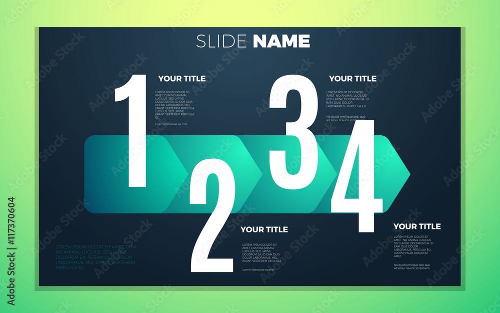 Bright contrast colors infographic with step by step infographic chart ...