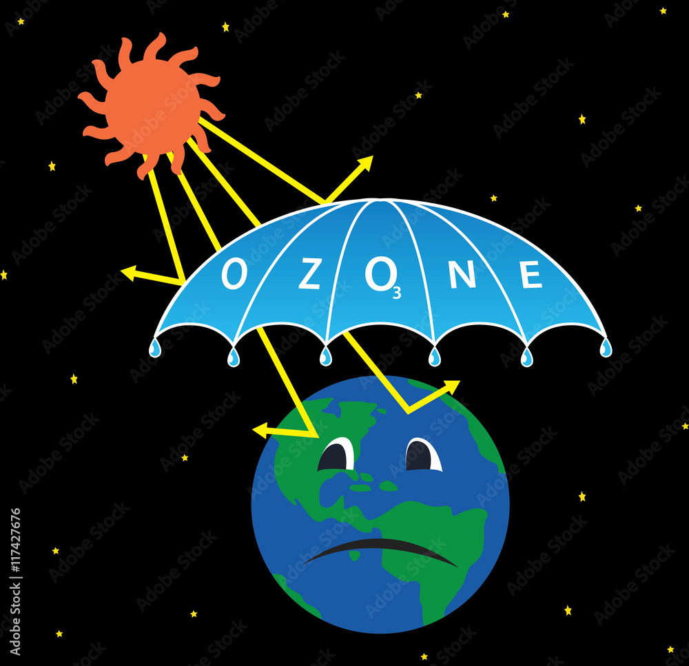 Illustration of Earth with Ozone layer Stock Vector | Adobe Stock