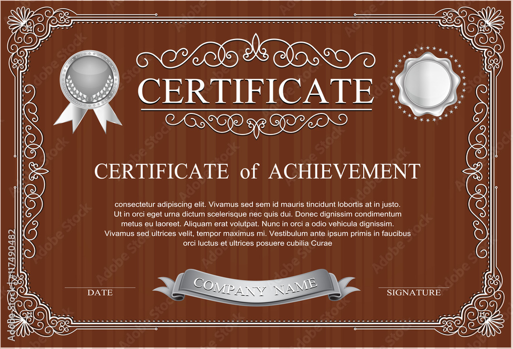 Vintage retro frame certificate background design template Stock ...