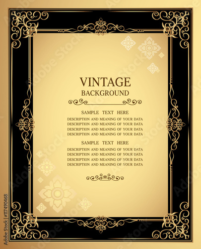 Vintage retro frame certificate background design template Stock ...