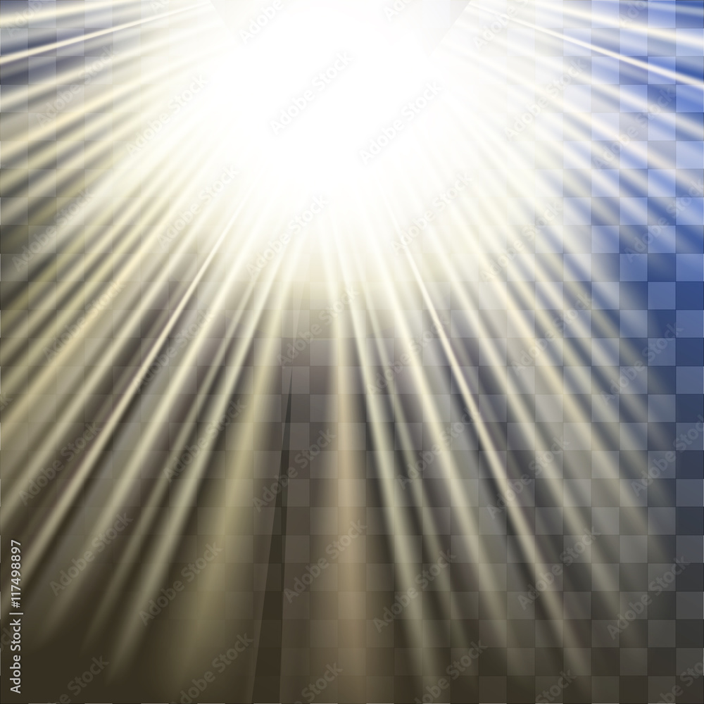 shiny sun vector, sunbeams, sunrays, Vector modern sun set on sample ...