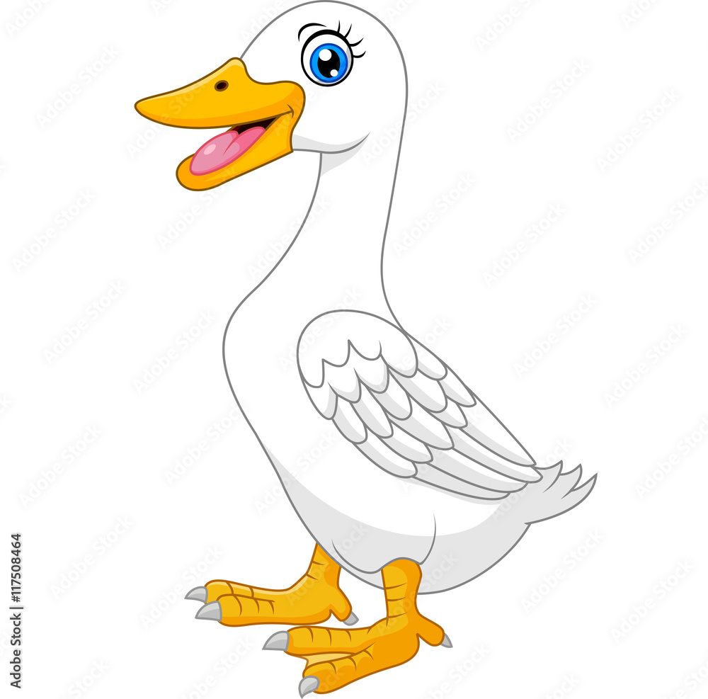 Cute duck cartoon Stock Vector | Adobe Stock