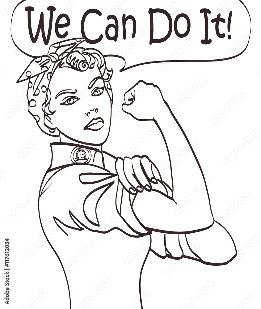 We Can Do It. Cool vector iconic woman's fist symbol of female power ...