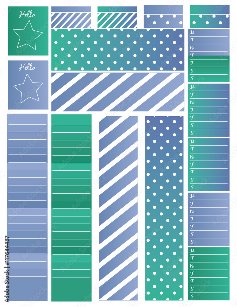 Peacock botton washi design with polka dots and blue teal green ...