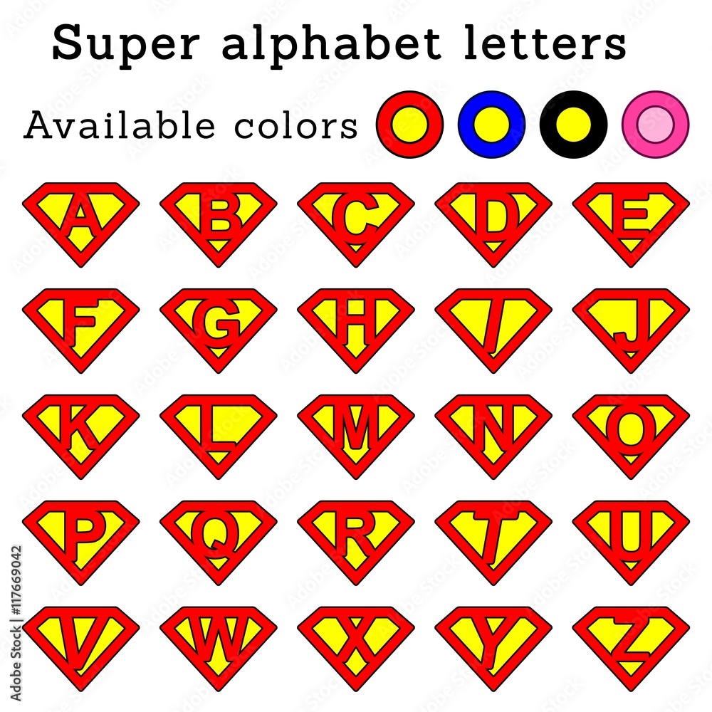 Superman letters rounded Stock Vector | Adobe Stock